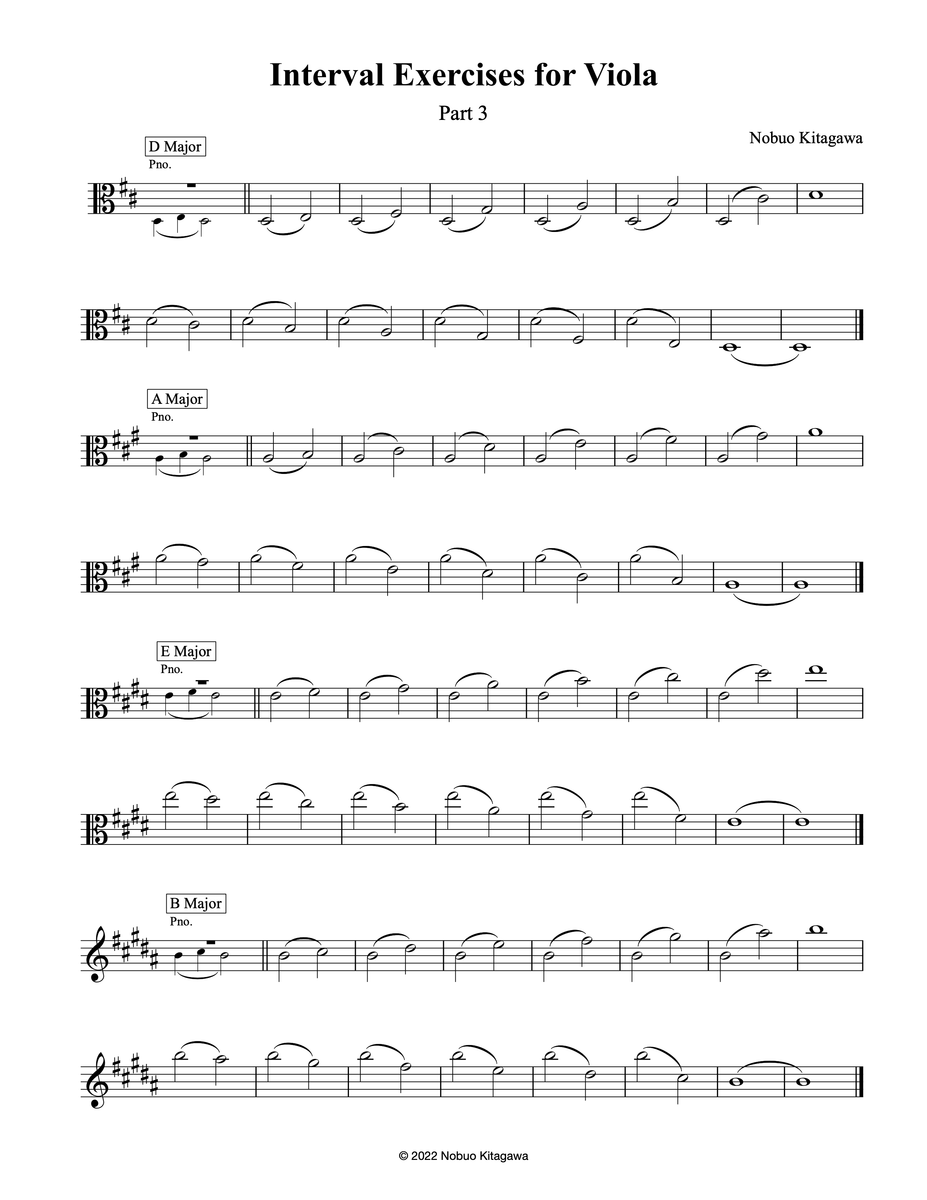 Interval Exercises for Viola–Part 3 ビオラの為の音程練習曲–Part 3 – NK Music Lab