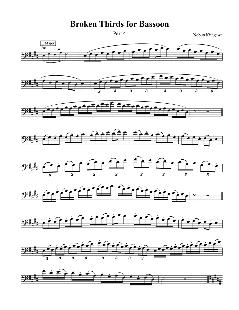 Broken Thirds for Bassoon—Part 4 ファゴットの為の分散3度練習曲—Part 4 – NK Music Lab