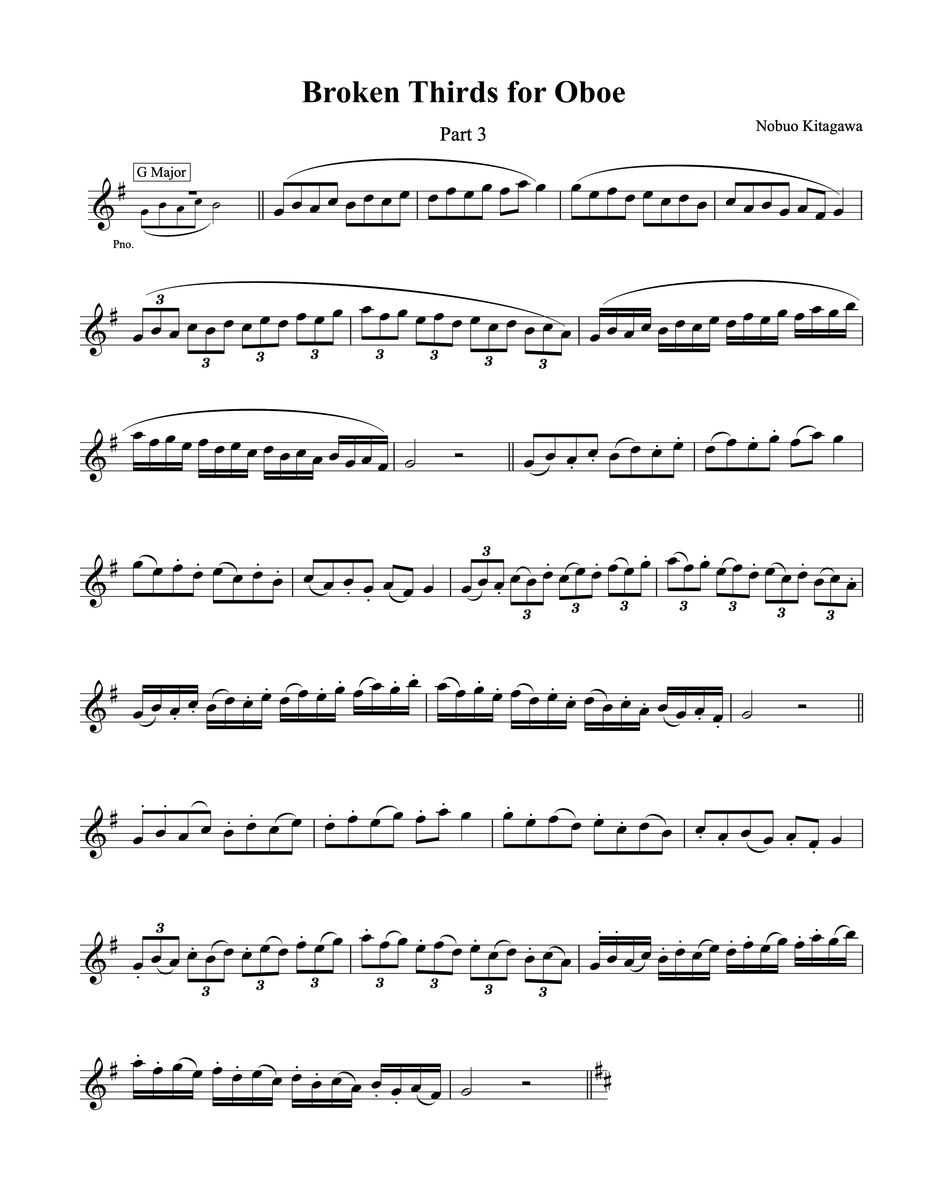 Broken Thirds for Oboe—Part 2 オーボエの為の分散3度練習曲—Part 2 – NK Music Lab